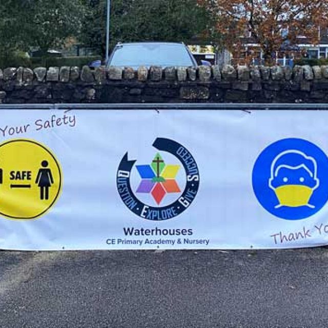 School Gate Safe Distance Banners | Next Day | School Banners - Free Design