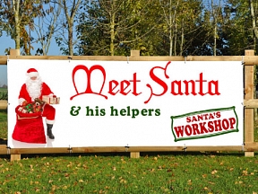 Santa's Grotto banners, Meet Santa Here Christmas banners