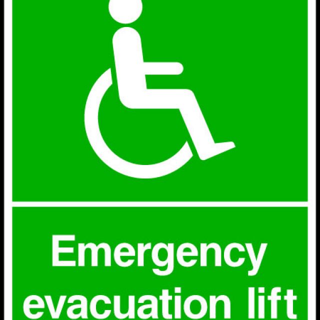 Emergency Evacuation Lift Sign | HFE Signs & Banners