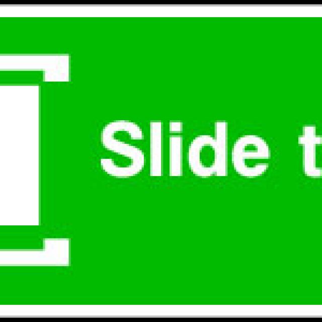 Slide [Left] To Open Sign | HFE Signs & Banners