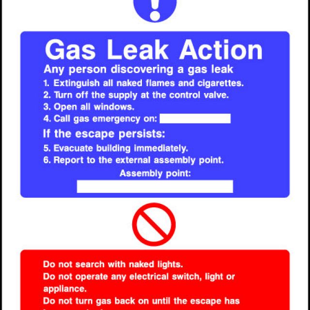 Gas Leak Action Sign | HFE Signs & Banners