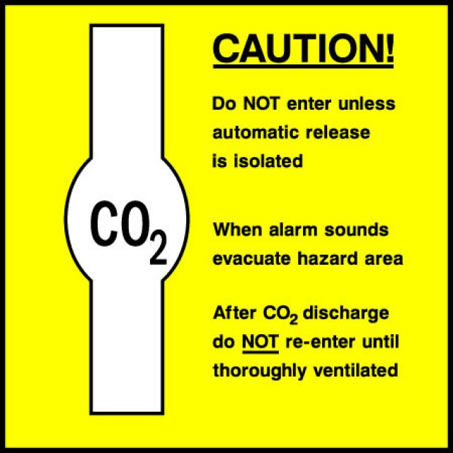 Caution CO2 Sign | HFE Signs & Banners