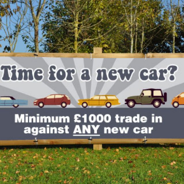 Sell Cars! PVC Banners to promote your trade in deals