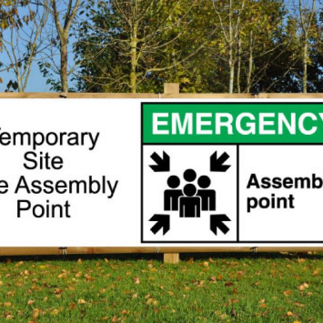 Fire Assembly Point Banners - Next Day UK | HFE Signs & Banners