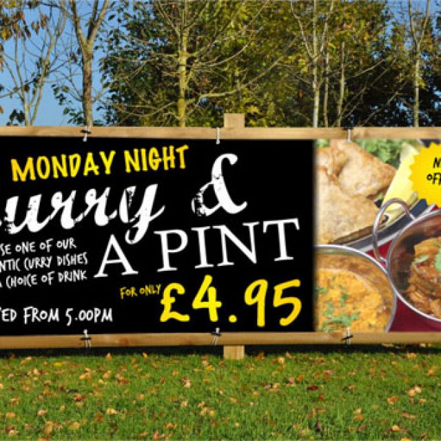 Curry & Pint Banners - NEXT DAY | HFE Signs & Banners