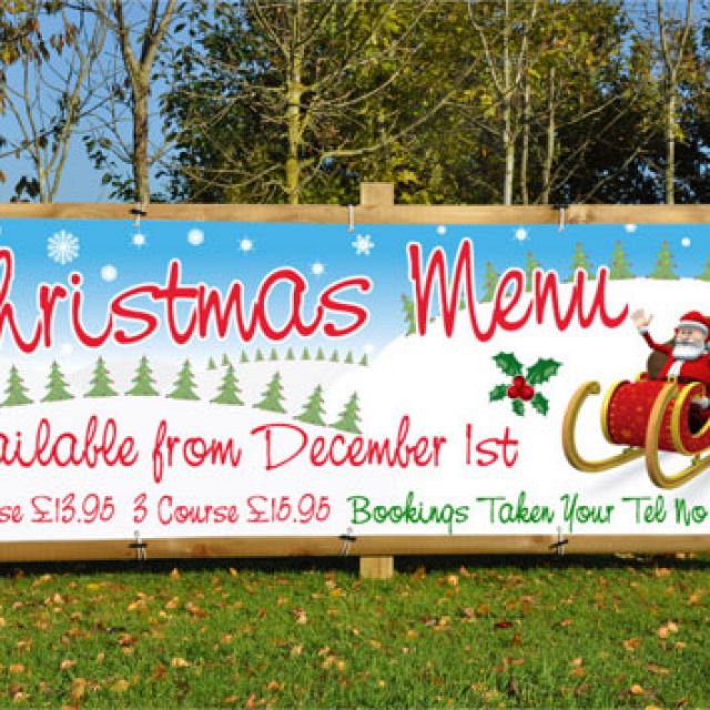 Christmas Menu Banner & Personalised Xmas Banner Suppliers | HFE