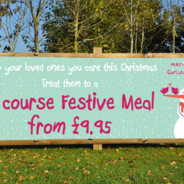 Christmas Dinner Banner & Festive Meal Banners | HFE Signs
