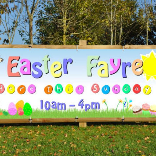 Happy Easter Banner, Church Easter Fayre Banner Suppliers | HFE