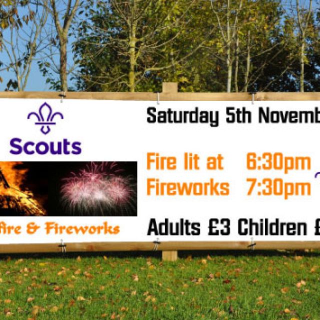 Scouts Bonfire & Fireworks PVC Banners - FREE Design - FREE UK Delivery ...