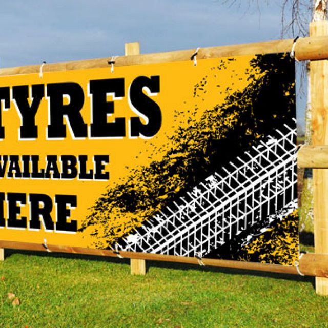Tyres Here Banners UK’s No.1 By Trustpilot | Next Day UK | Tyre PVC Banners