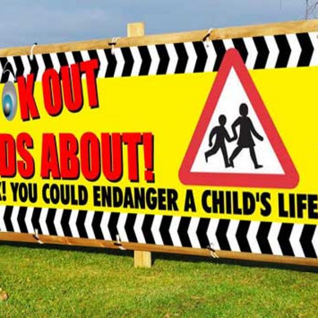 Kids About Look Out Banners - School Safety Banners