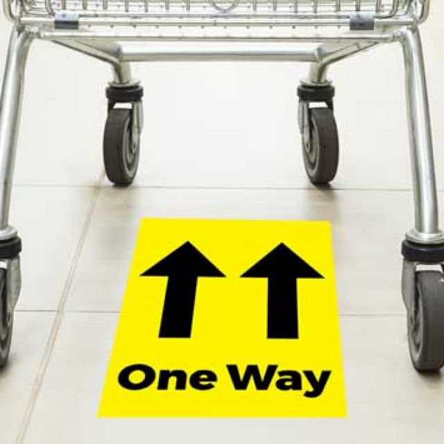 Floor One Way Markers Stickers | Rapid UK Delivery