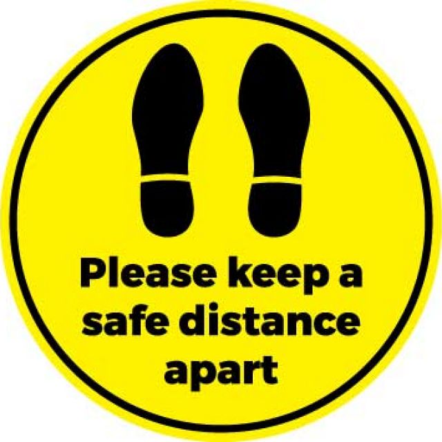 Social Distancing Safe Distance Floor Prints - Self Adhesive Floor Stickers