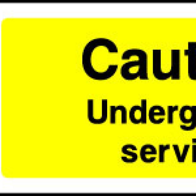 Caution Underground Services Landscape Sign | HFE Signs & Banners