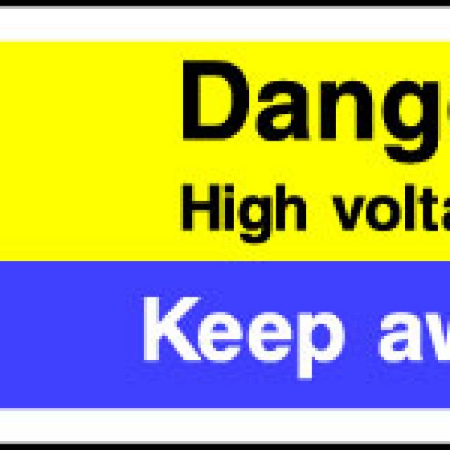 Warning HV Keep Away Landscape Sign | HFE Signs & Banners