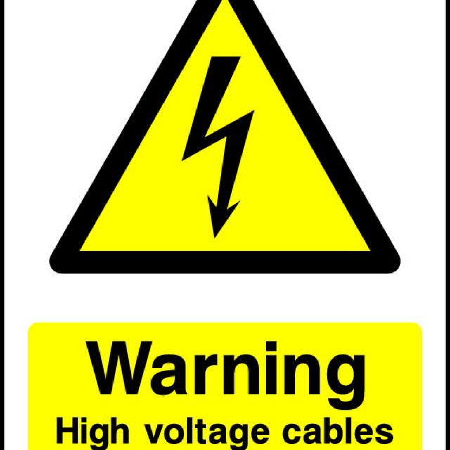 Danger HV Overhead Portrait Sign | HFE Signs & Banners