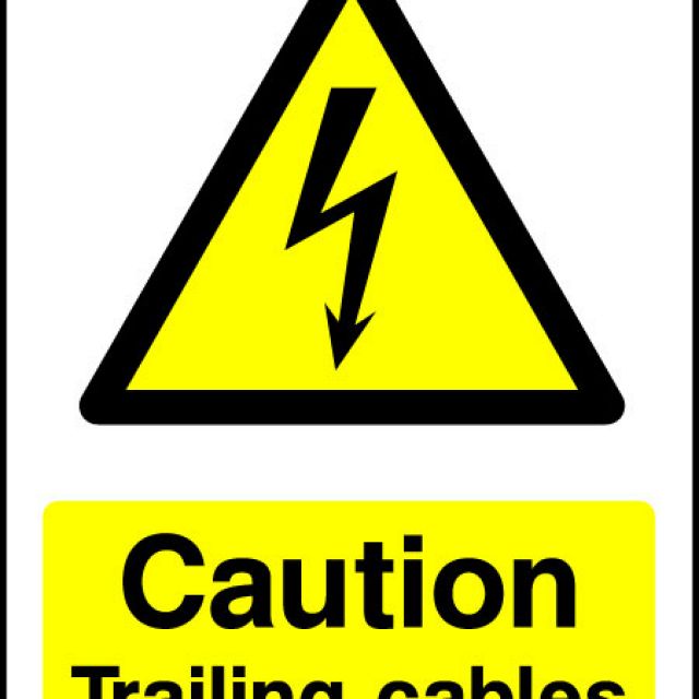 Caution Trailing Cables Portrait Sign | HFE Signs & Banners