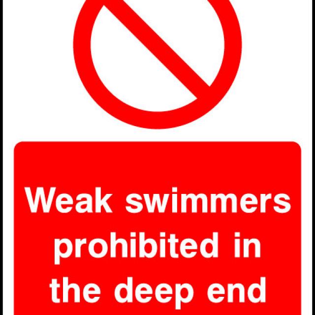 No Weak Swimmers Sign | HFE Signs & Banners
