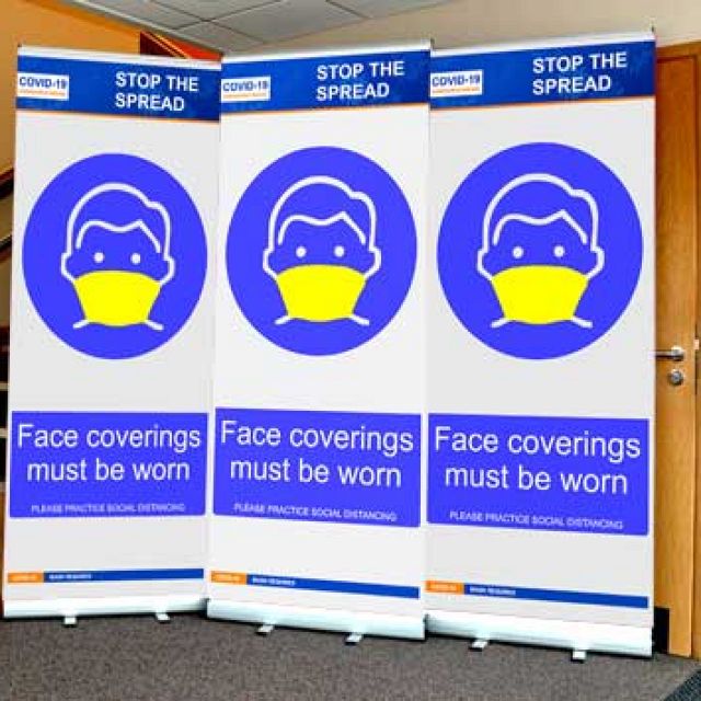 Face Covering Infection Control Coronavirus Roller Banners